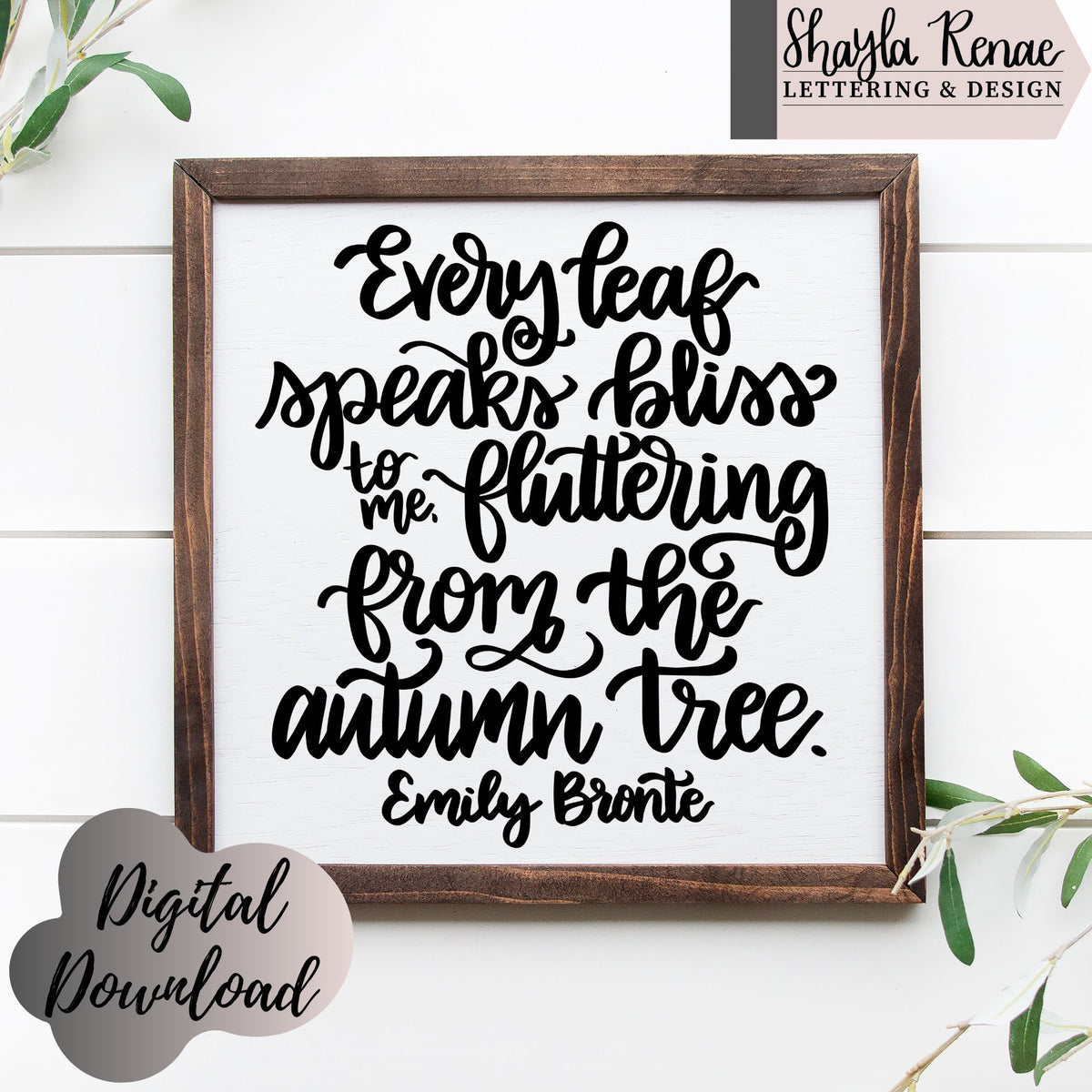 Autumn Svg | Autumn leaves SVG | Emily Bronte Digital Download | Home ...